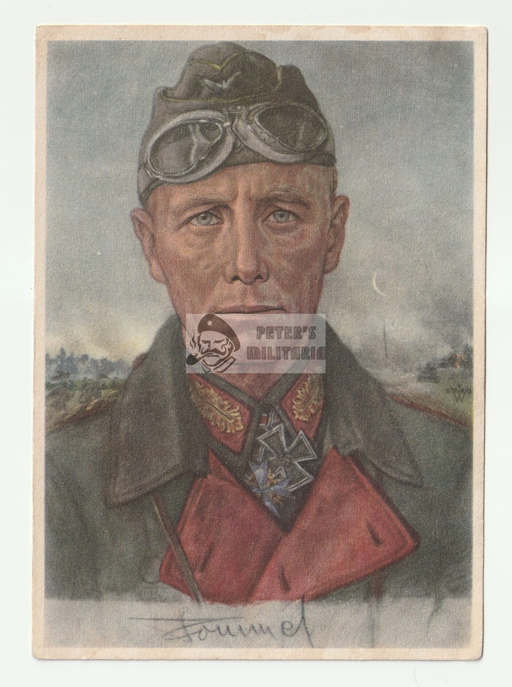 Erwin Rommel Knight Cross postcard - Peter's Militaria