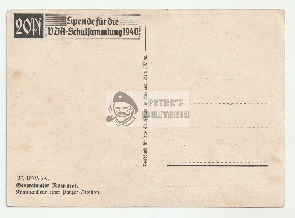 Erwin Rommel Knight Cross postcard - Peter's Militaria